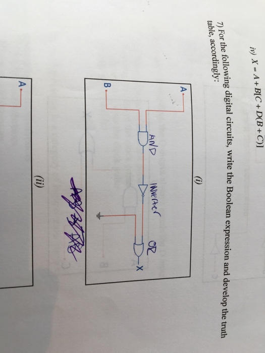 Solved For the following digital circuits, write the Boolean | Chegg.com