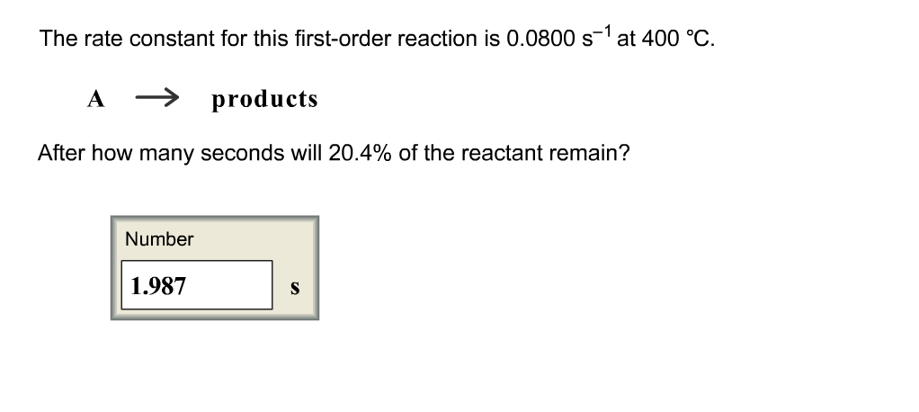 Solved The rate constant for this first-order reaction is | Chegg.com