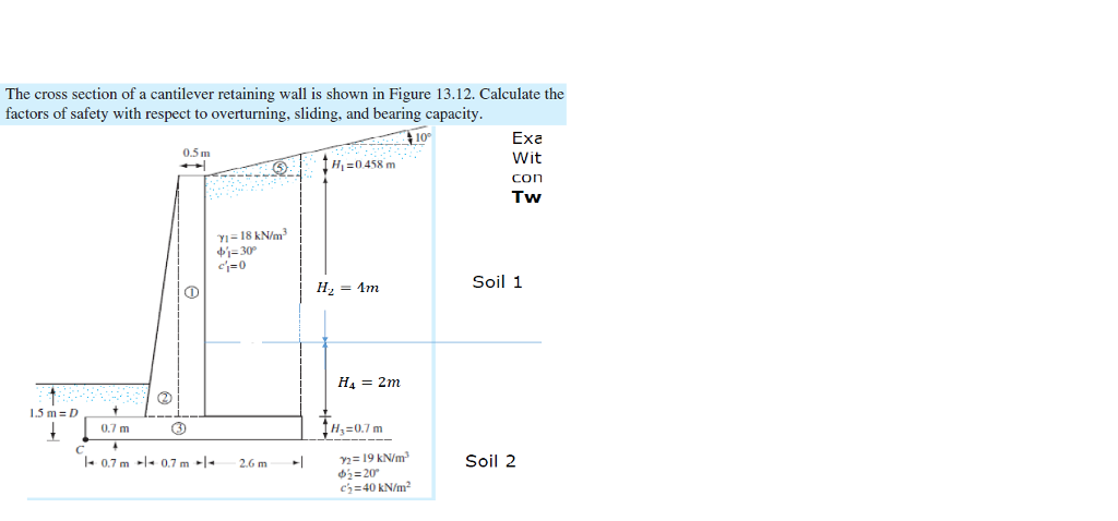 Solved The Cross Section Of A Cantilever Retaining Wall Is, 55% OFF