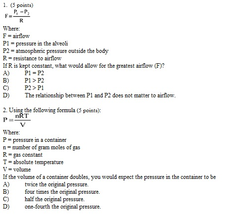 Solved F = P_1 - P_2/R Where: F = airflow P1 = pressure | Chegg.com