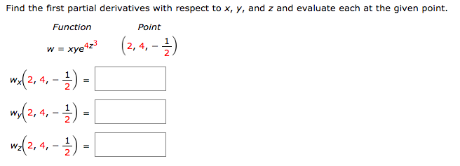 Solved Find the first partial derivatives with respect to x, | Chegg.com