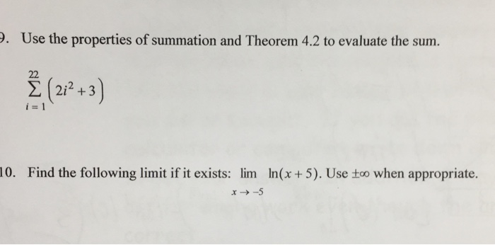 Solved Use The Properties Of Summation And Theorem 4 2 To