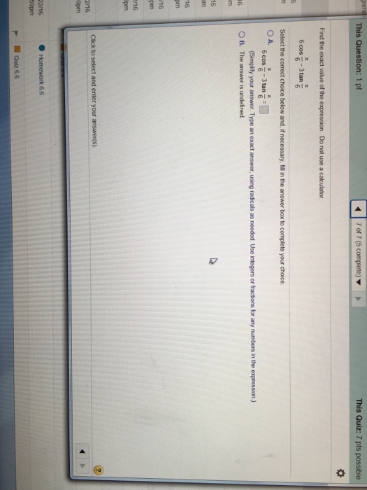 Solved Find the exact value of the expression Do not use a | Chegg.com