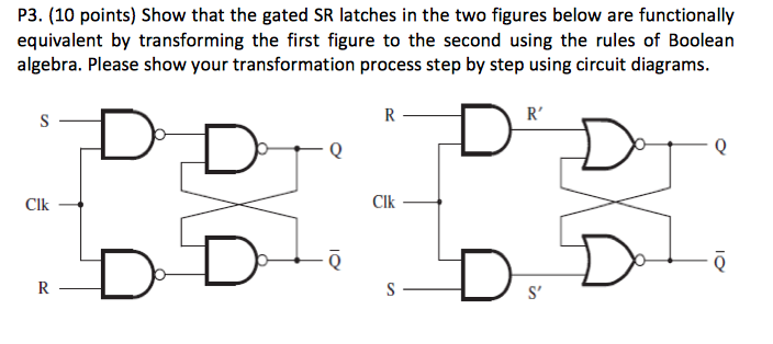 Show that the gated SR latches in the two figures | Chegg.com