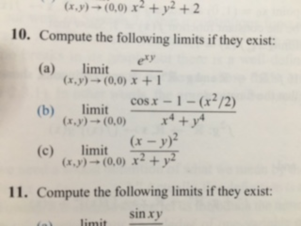 Solved Compute the following limits if they exist: limit | Chegg.com