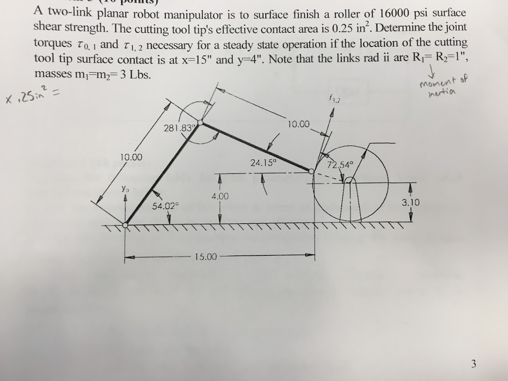 A two-link planar robot manipulator is surface finish | Chegg.com
