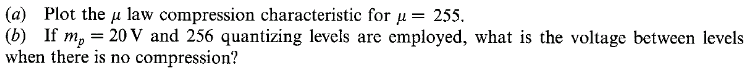 Solved (a) Plot the mu law compression characteristic for mu | Chegg.com