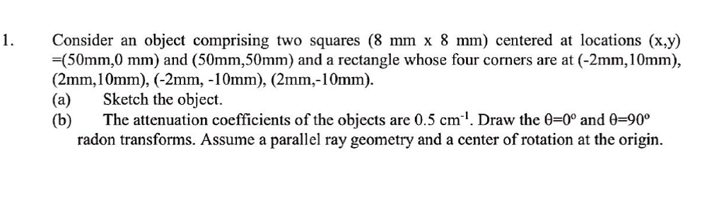 Solved 1.Consider an object comprising two squares (8 mm x 8 | Chegg.com