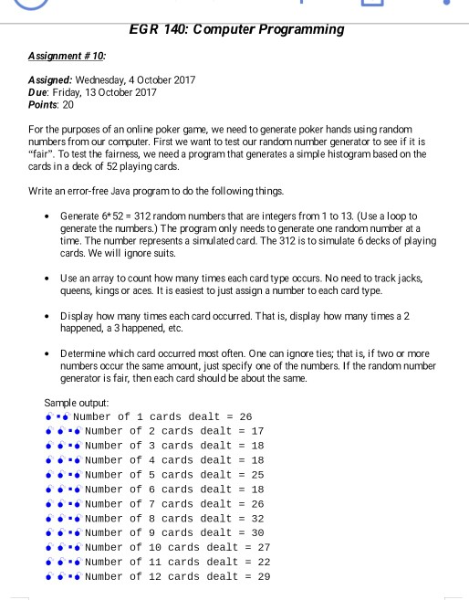 Solved EGR 140: Computer Programming Assignment#10: | Chegg.com