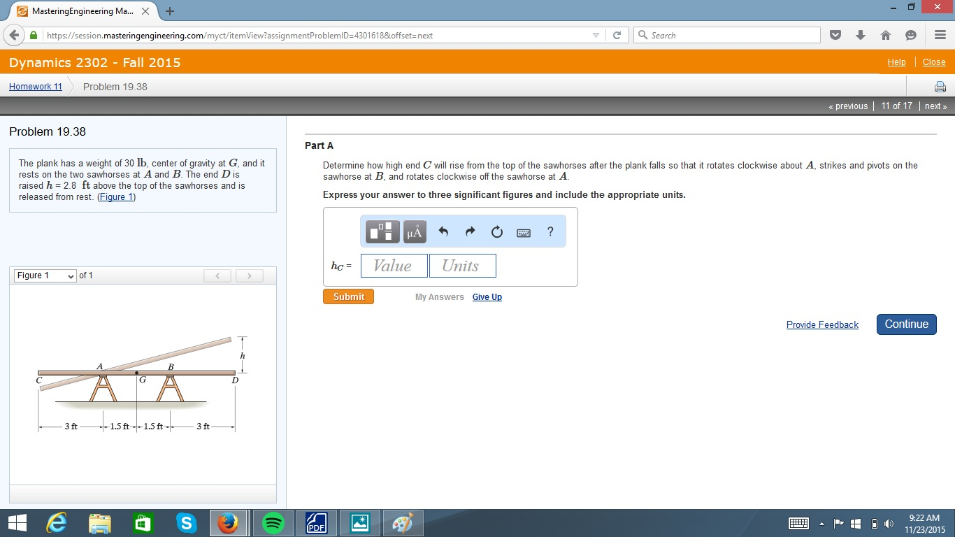 Solved Mast gEng g Ma... X https:// geng Dynamics 2302 Fall | Chegg.com