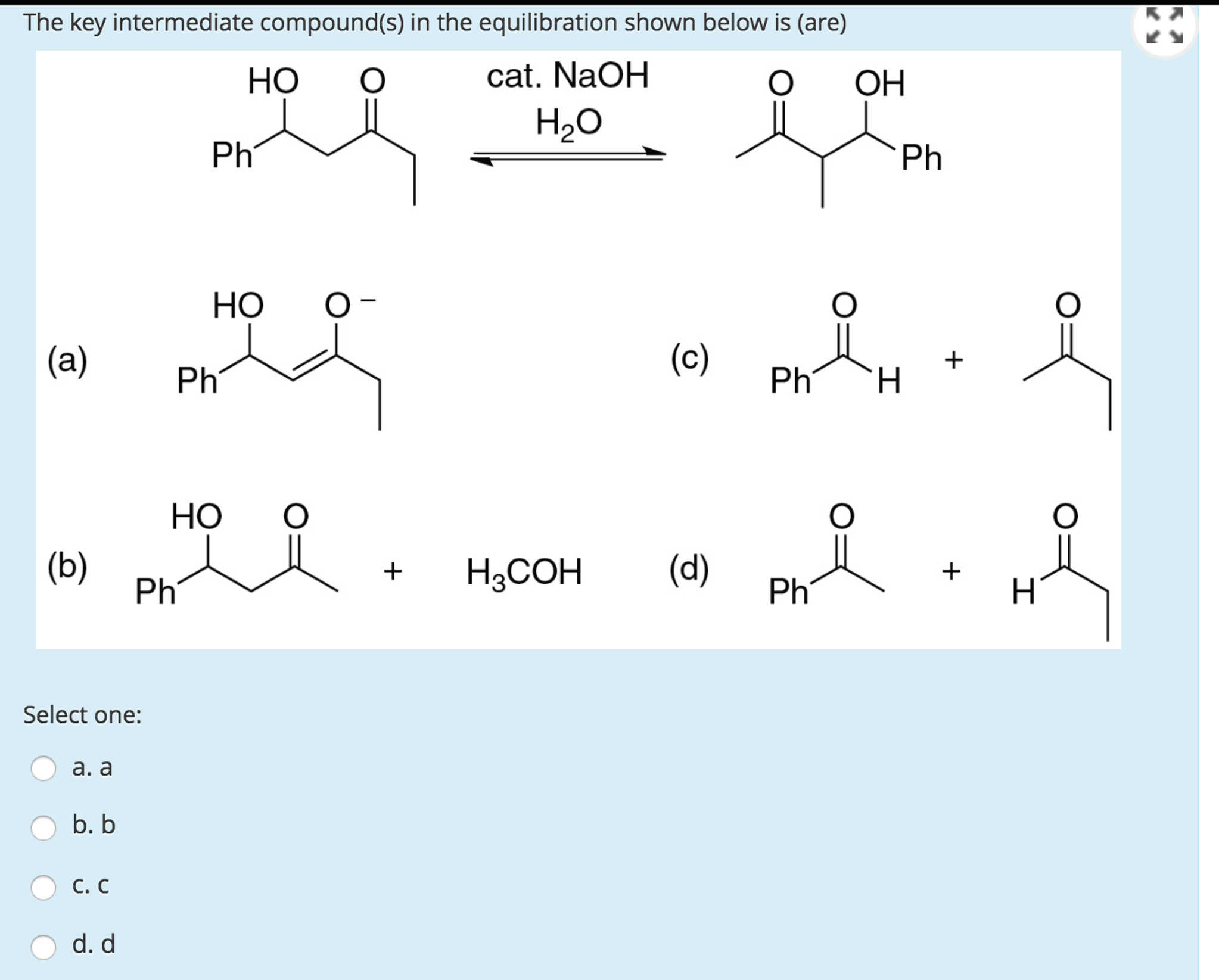 Solved The key intermediate compound(s) in the equilibration | Chegg.com
