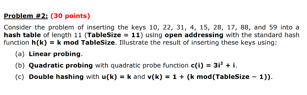 Solved Problem #2: (30 points) Consider the problem of | Chegg.com