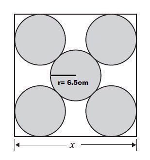 Solved 5 circles in a sqaure Find X | Chegg.com
