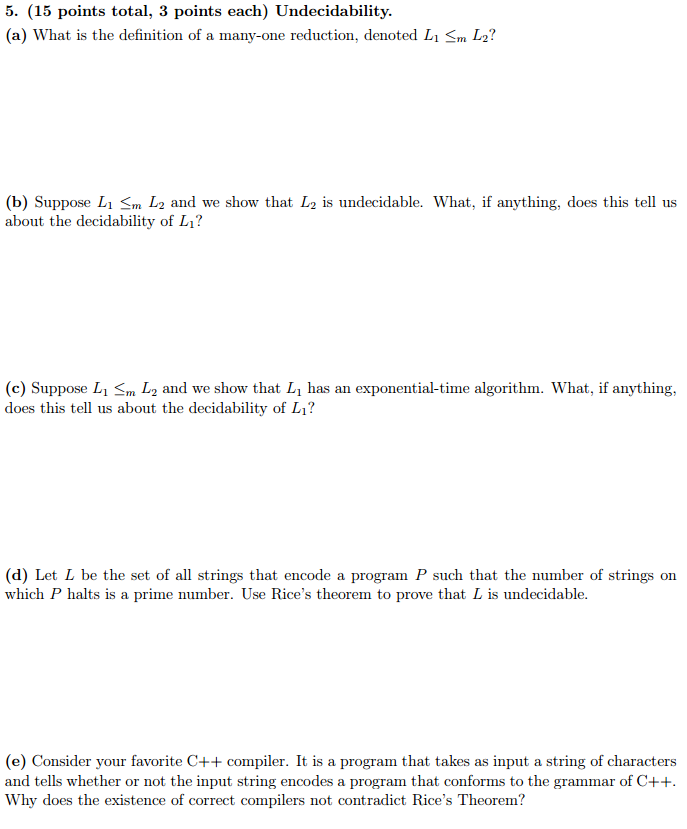 Solved Undecidability. (a) What is the definition of a | Chegg.com