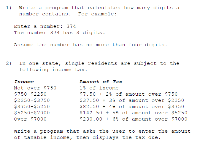 Solved 1 Write A Program That Calculates How Many Digits A 0426