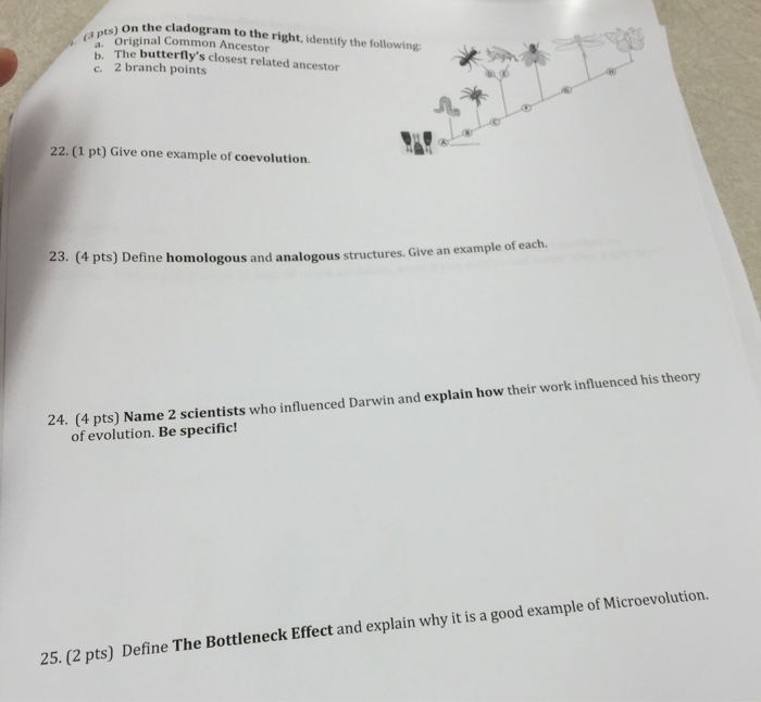 Solved Give one example of co evolution. define homologous | Chegg.com