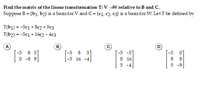 Solved For the given matrix A, find a basis for the | Chegg.com