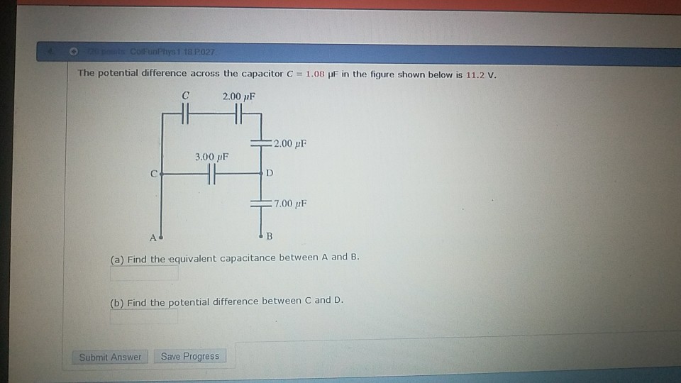 Solved The potential difference across the capacitor C = | Chegg.com
