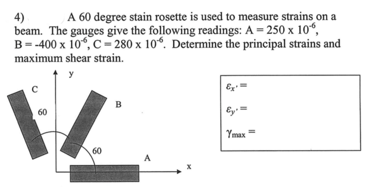 Solved Determine the principal strains and maximum shear | Chegg.com Solved Determine the principal strains and maximum shear | Chegg.com