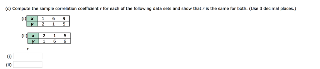 Solved Compute the sample correlation coefficient r for each | Chegg.com
