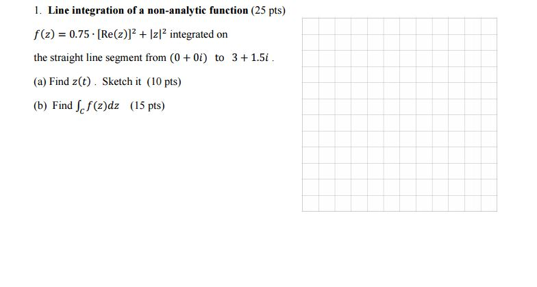 Solved Line integration of a non-analytic function f(z) = | Chegg.com