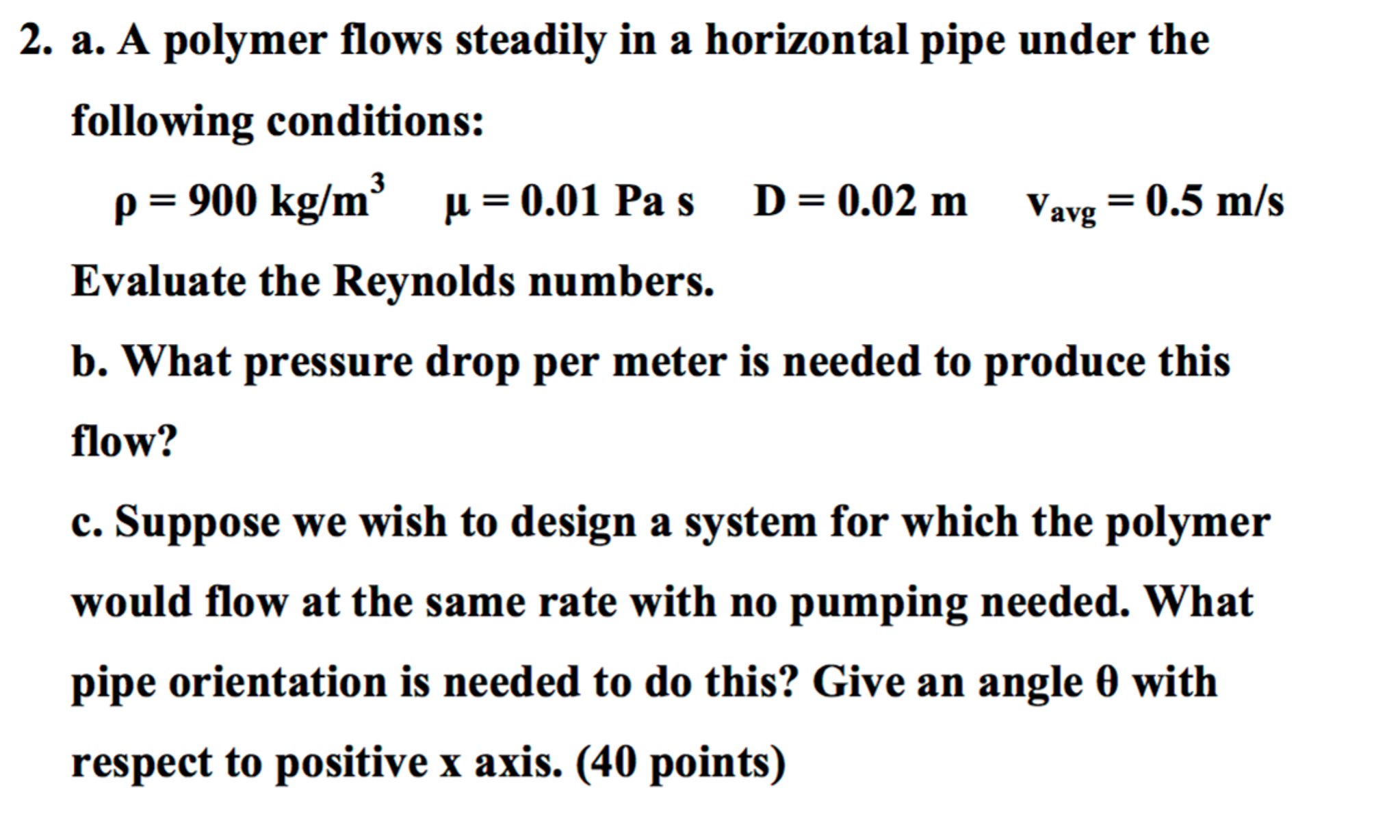 Solved A polymer flows steadily in a horizontal pipe under | Chegg.com