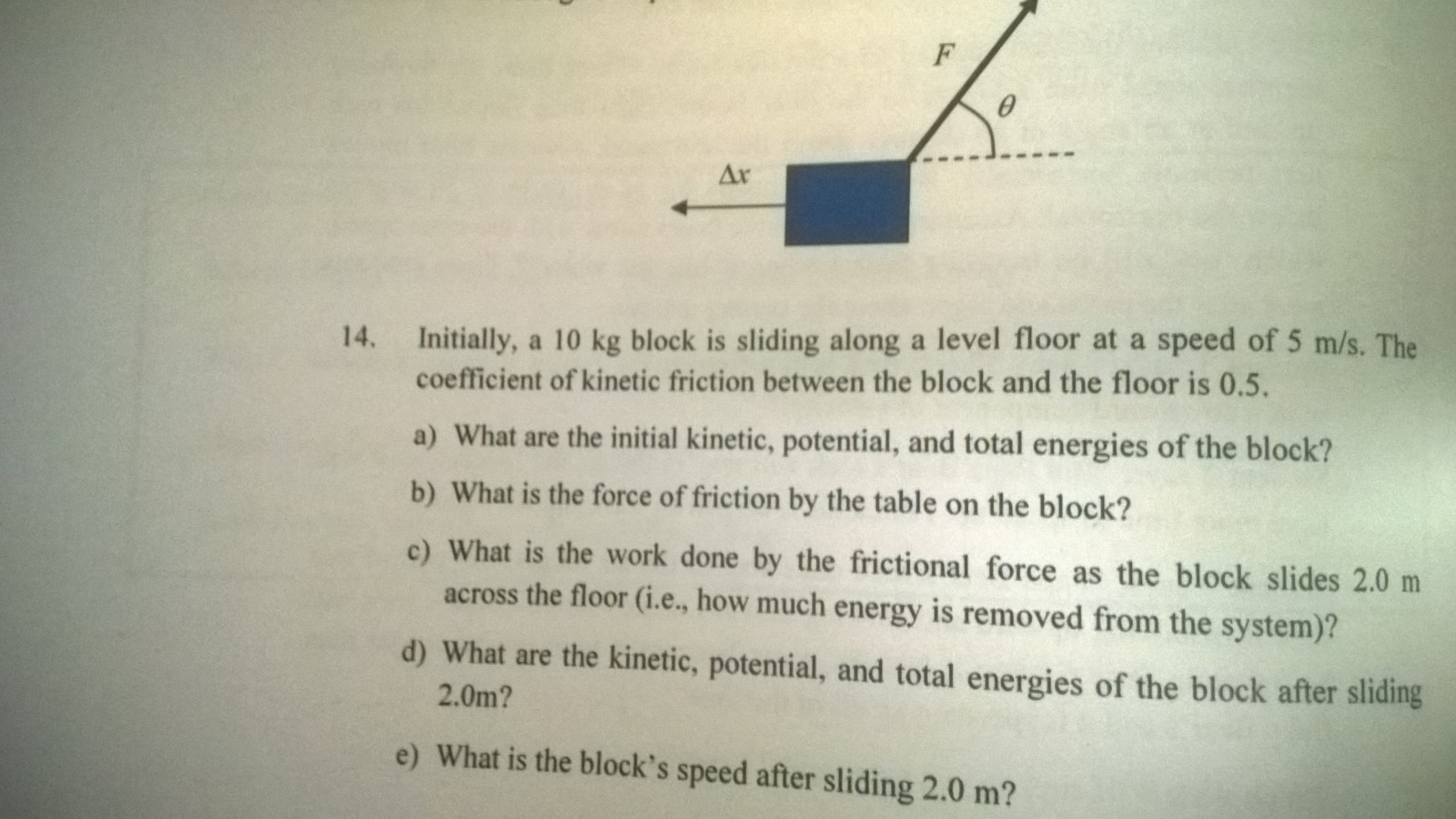 Solved Initially, a 10 kg block is sliding along a level | Chegg.com