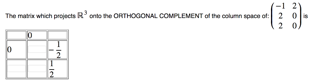 Solved 1 2. The matrix which projects R3 onto the ORTHOGONAL | Chegg.com