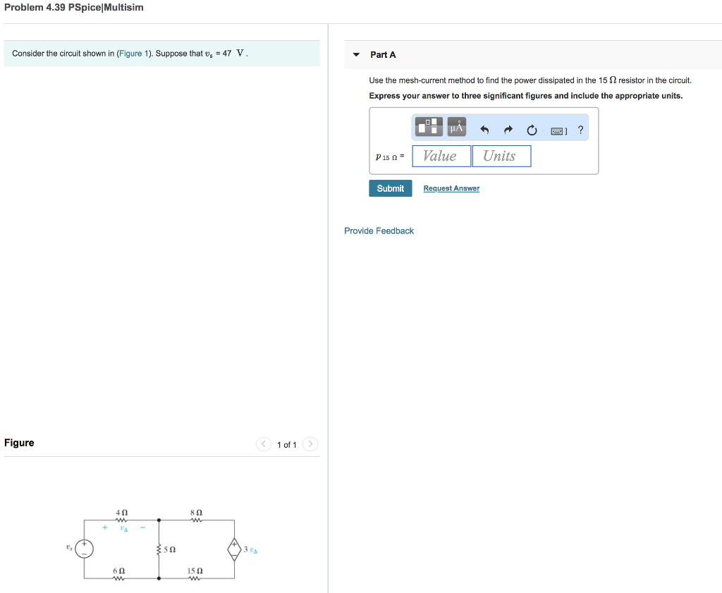 Solved Problem 4.39 PSpice Multisim Consider the circuit | Chegg.com