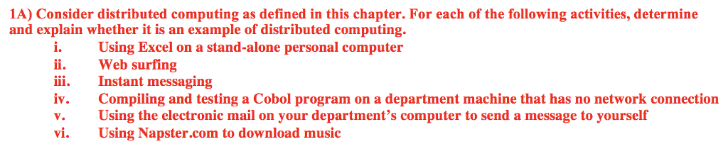 Solved Consider distributed computing as defined in this | Chegg.com