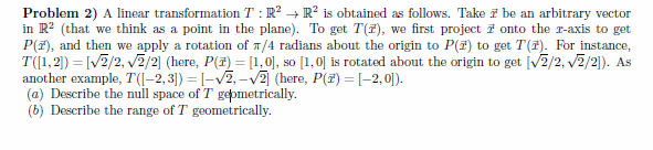 Solved A linear transformation T: R^2 rightarrow R^2 is | Chegg.com