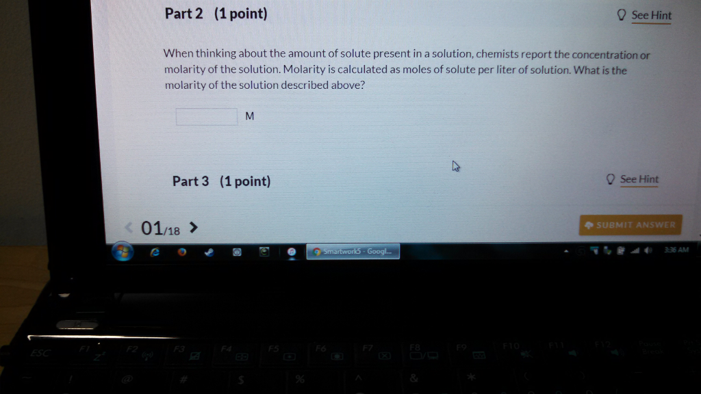 Solved 01 Question (3 points) a See page 320 When chemists | Chegg.com