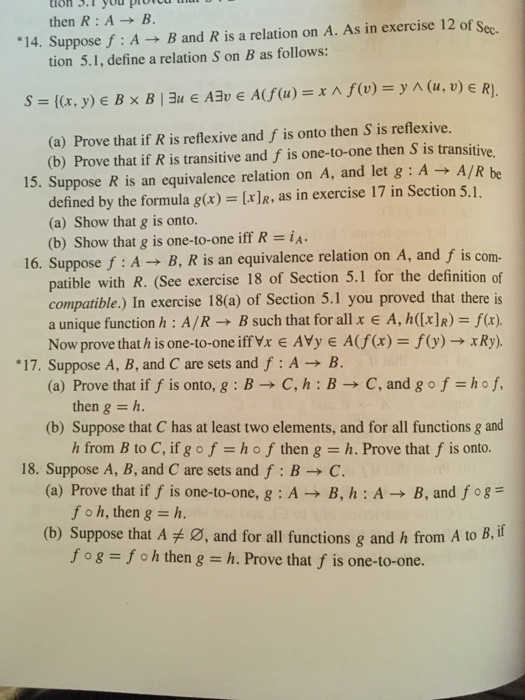 Solved Suppose f: A rightarrow B and R is a relation on A. | Chegg.com