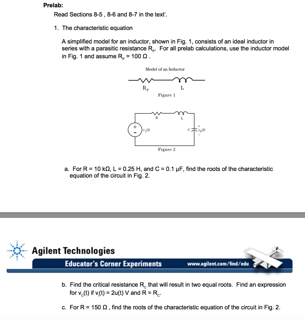 Solved Prelab: Read Sections 8-5, 8-6 and 8-7 in the text 1. | Chegg.com