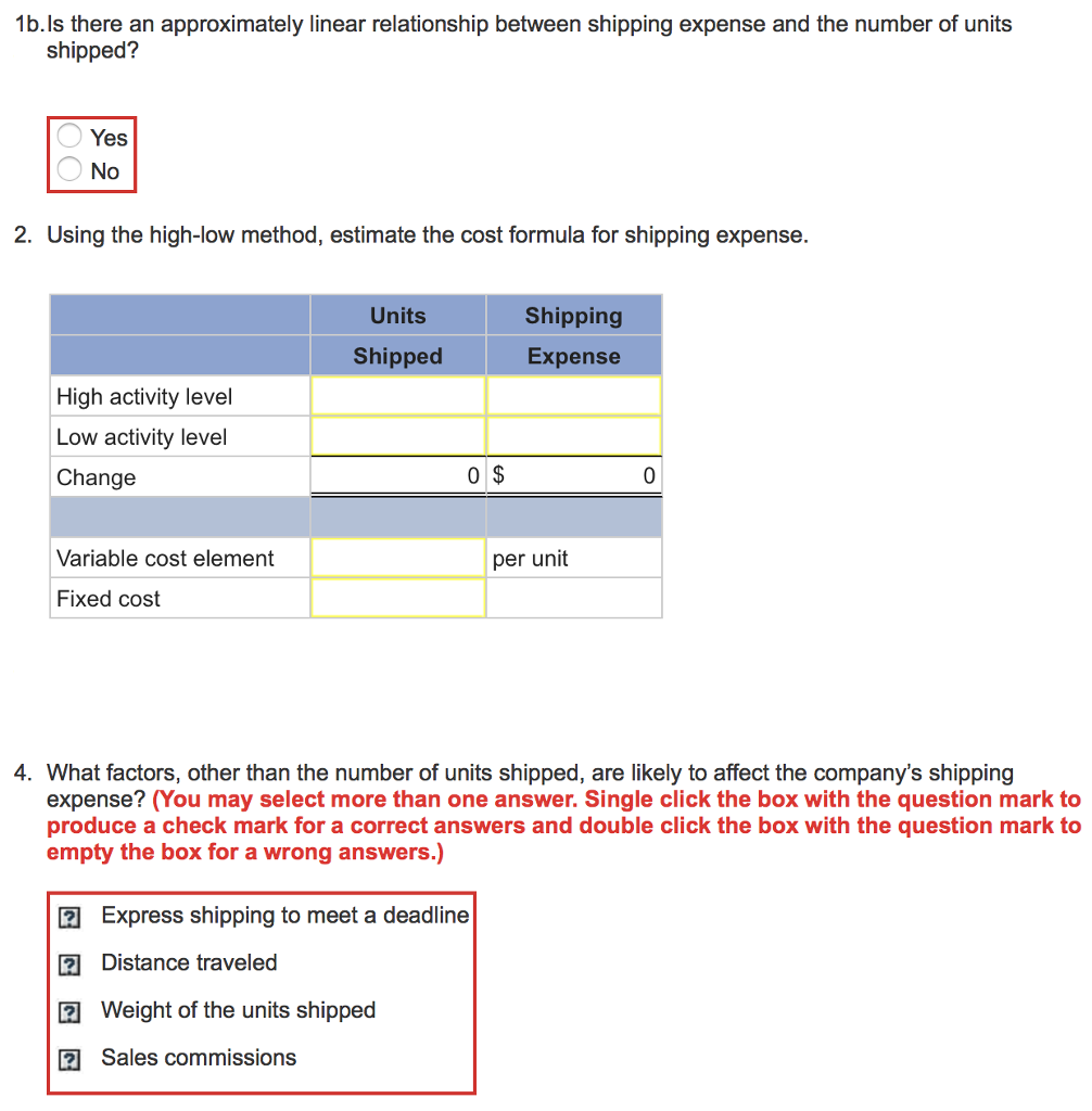 Solved The following data relating to units shipped and | Chegg.com
