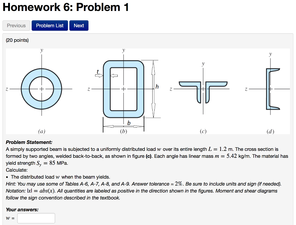 Homework 6: Problem 1 Previous Problem List Next (20 | Chegg.com Homework 6: Problem 1 Previous Problem List Next (20 | Chegg.com