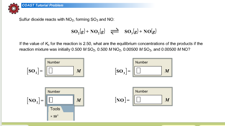 Solved Sulfur dioxide reacts with NO2, forming SO3 and NO: | Chegg.com