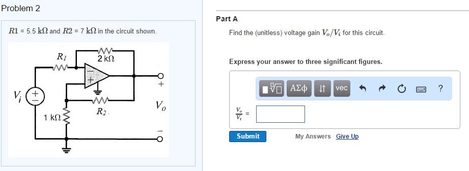 Solved R1 = 5.5 k ohm and R2 = 7 k ohm in the circuit shown. | Chegg.com