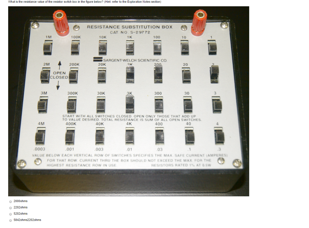 Solved What is the resistance value of the resistor switch | Chegg.com