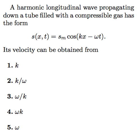 Solved A harmonic longitudinal wave propagating down a tube | Chegg.com