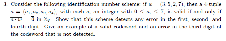 Solved 3. Consider the following identification number | Chegg.com