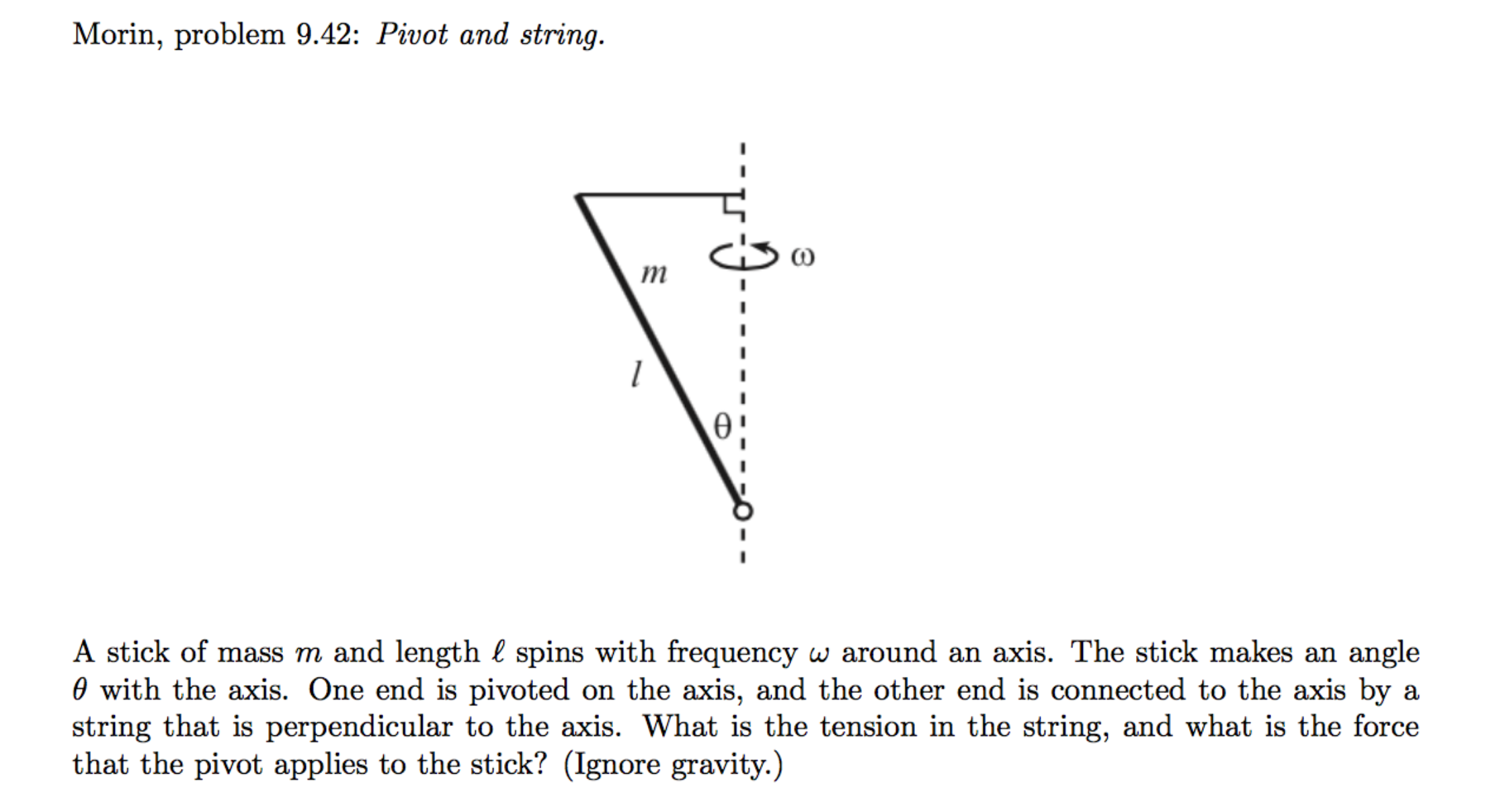 Solved Morin, problem 9.42: Pivot and string. orin. problem | Chegg.com