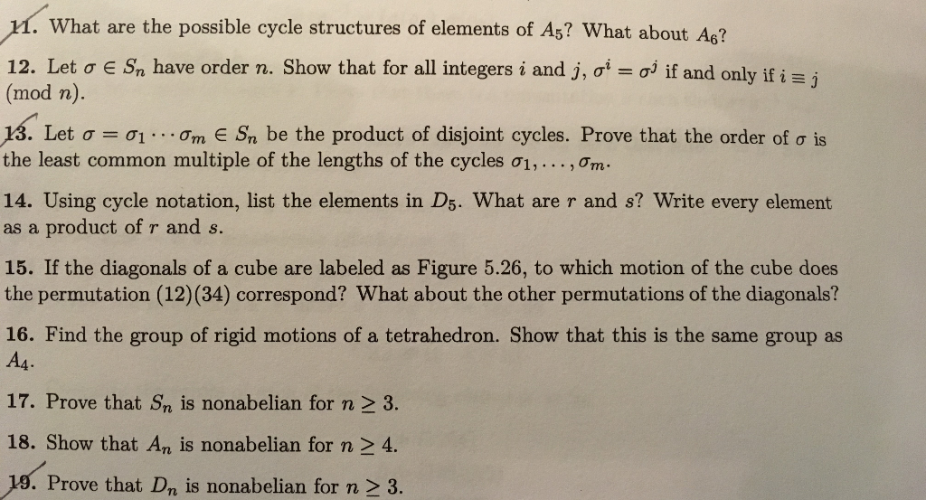 Solved . what are the possible cycle structures of elements | Chegg.com