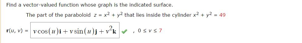 Solved Find a vector-valued function whose graph is the | Chegg.com