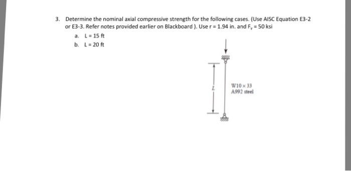 Solved Determine the nominal axial compressive strength for | Chegg.com