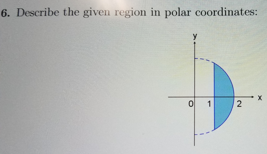 Solved 6. Describe the given region in polar coordinates: 01 | Chegg.com