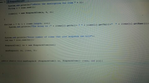 Solved Project 5 for solving a 0-1 Knapsack | Chegg.com