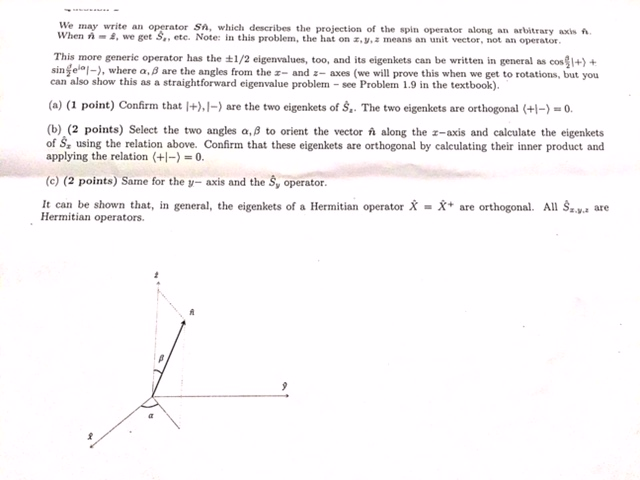 Solved We may write an operator Sn, which describes the | Chegg.com