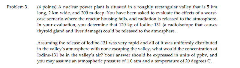 Solved Problem 3. (4 points) A nuclear power plant is | Chegg.com