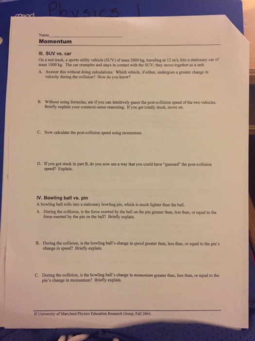 Solved SUV vs. car On a test track, a sports utility vehicle | Chegg.com